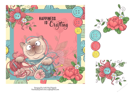 Happiness is Crafting 7x7 Quick card - CUP973347_93774 | Craftsuprint
