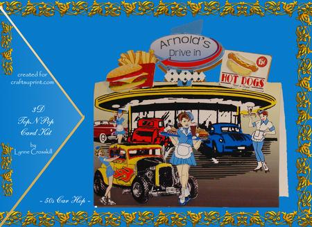 Topnpop -50s Carhop - 3D Card Kit - CUP188311_866 | Craftsuprint