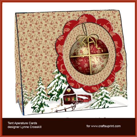 Red Patchwork Christmas Ball Tent Aperture Card - CUP367166_866 ...