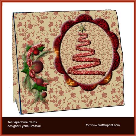 Red Christmas Tree Tent Aperture Card - CUP367168_866 | Craftsuprint