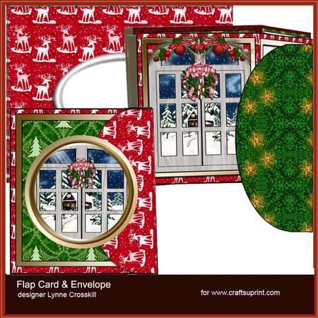 Christmas Door Flap Card & Envelope - CUP381275_866 | Craftsuprint