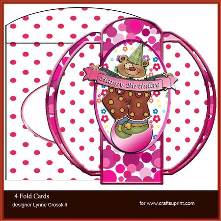 Rolly Polly Birthday Clown 4 Fold & Envelope - CUP390750_866 | Craftsuprint