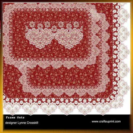 Red Flower Christmas Lace Frames - CUP559549_866 | Craftsuprint