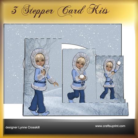 Winter Fun 3 Stepper Card Kit - CUP582350_866 | Craftsuprint