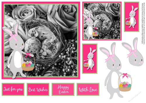 Easter Bunny & Eggs Topper Sheet - CUP949545_69223 | Craftsuprint