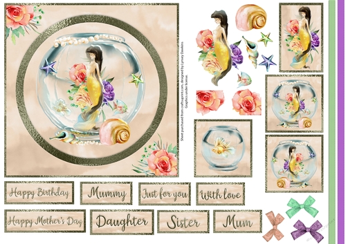 Mermaid Heaven 3D Topper Sheet - CUP954175_69223 | Craftsuprint