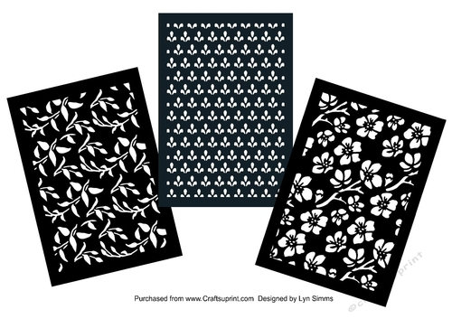 Set of three Background stencils - CUP1084617_1577 | Craftsuprint