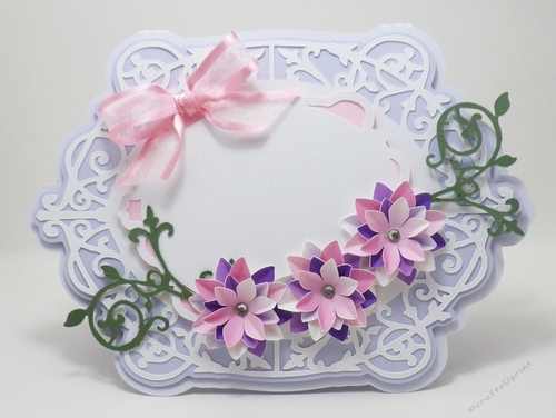 Fancy Shaped Card with Frames Mats and Flowers - CUP695607_1577 ...