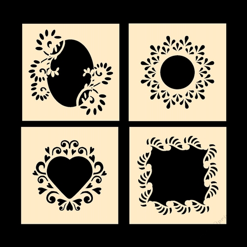 4 square frame toppers - CUP729445_1577 | Craftsuprint