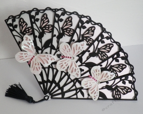 Fan Card with Butterflies. - CUP768876_1577 | Craftsuprint