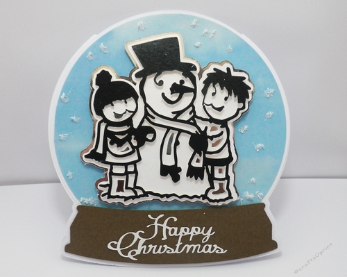 Snowman snowglobe card - CUP982356_1577 | Craftsuprint