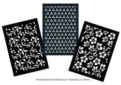 Set of three Background stencils - Photo by Lyn Simms