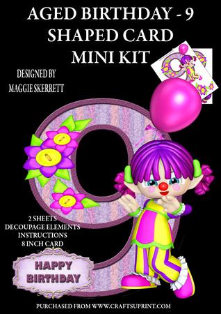 Age Birthday - Age 9 - Shaped Card - CUP596985_2120 | Craftsuprint