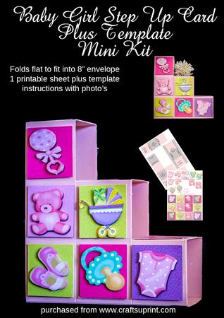 Baby Girl Step Up Card Plus Template Mini Kit - CUP610687_2120 ...