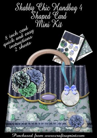 Shabby Chic Handbag Shaped Card 4 Mini Kit - CUP618651_2120 | Craftsuprint
