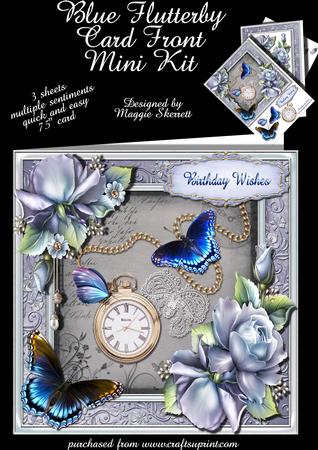 Blue Flutterbys Card Front Mini Kit - CUP623218_2120 | Craftsuprint