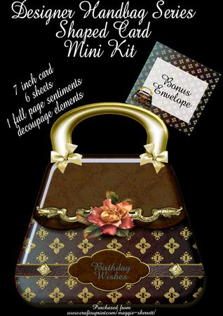 Designer Handbag Shaped Card (brown) - CUP672610_2120 | Craftsuprint