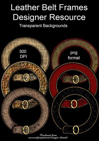 Set of 6 Leather Belt Frames - CUP673620_2120 | Craftsuprint