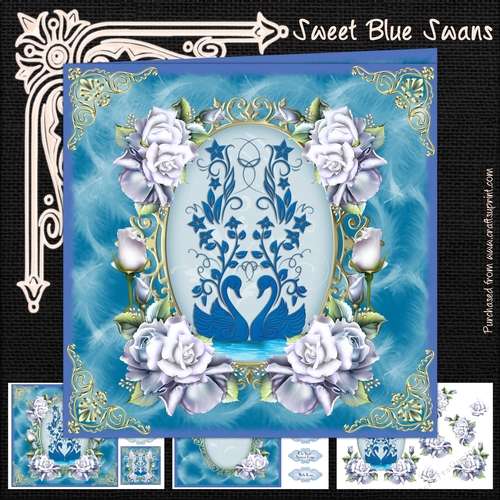 Sweet Blue Swans - CUP760138_67282 | Craftsuprint