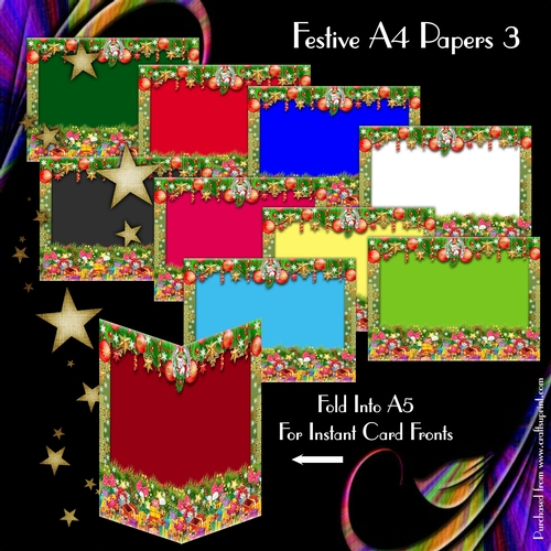 Festive A4 Papers 3 - CUP901212_67282 | Craftsuprint