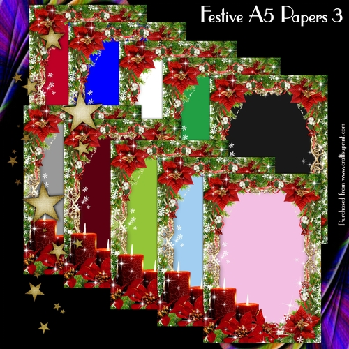 Festive A5 Papers 3 - CUP901219_67282 | Craftsuprint