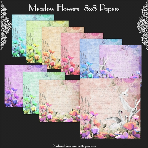 Meadow Flowers..8x8 Papers - CUP952194_67282 | Craftsuprint