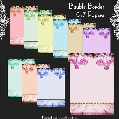Bauble Border 5x7 Papers - CUP981211_67282 | Craftsuprint