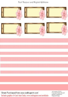 Faux Frames Text Toppers with Digital Ribbons - CUP58760_593 | Craftsuprint