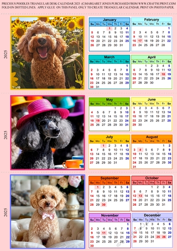 Precious Poodles Triangle Desk Calendar 2025 - CUP1330617_601 ...