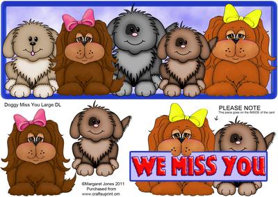Doggy "we Miss You" Large Dl with Decoupage - CUP180854_601 | Craftsuprint
