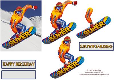 Snowboarder Birthday Step by Step Card - CUP299828_601 | Craftsuprint