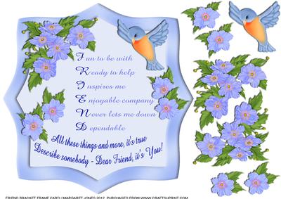 Friend Verse Bracket Frame 8 x 8 Card - CUP309114_601 | Craftsuprint