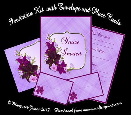 Floral Invitation Kit with Card, Insert,envelope,place Cards ...