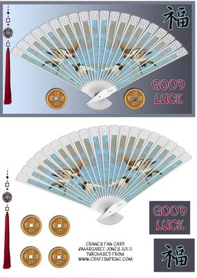 Oriental Good Luck Fan Card - CUP330019_601 | Craftsuprint