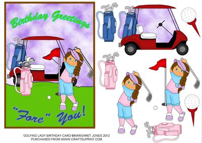 Golfing Lady - Birthday Greetings - CUP357343_601 | Craftsuprint