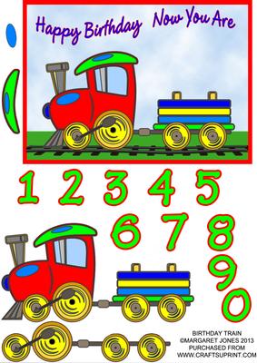 Birthday Train Age Card 1-10 - CUP398534_601 | Craftsuprint