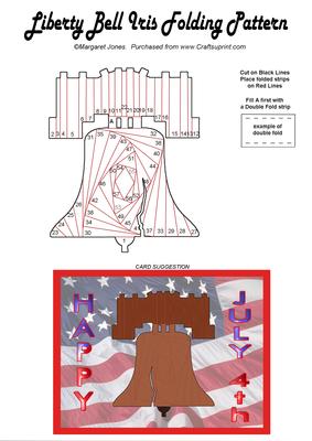 Liberty Bell Iris Folding Pattern - CUP421127_601 | Craftsuprint