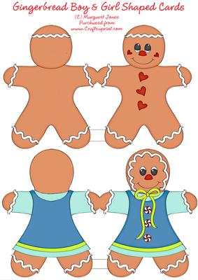 Gingerbread Boy & Girl Shaped Cards - CUP440610_601 | Craftsuprint
