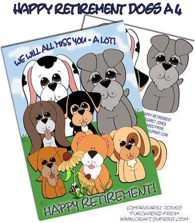 Retirement Dogs A4 Card - Room for Everyone to Sign! - CUP441515_601 ...