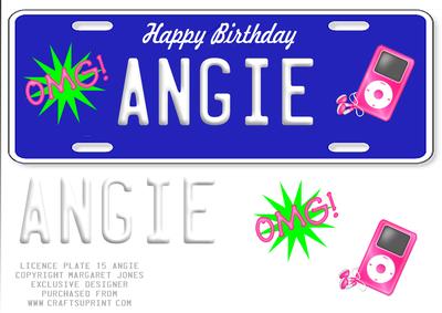 Licence Plate - Name - Angie - CUP493447_601 | Craftsuprint