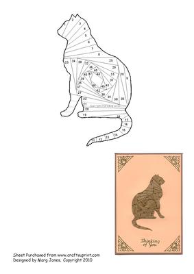 Contented Cat Iris Folding Pattern - CUP54376_601 | Craftsuprint
