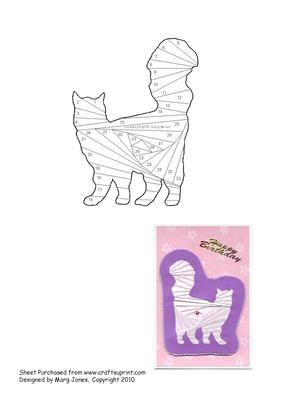Long-haired Cat Iris Folding Pattern - CUP54378_601 | Craftsuprint