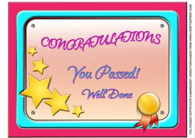 You Passed Certificate (female) - CUP562859_601 | Craftsuprint