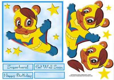 Superhero Birthday or Get Well Card - CUP590344_601 | Craftsuprint
