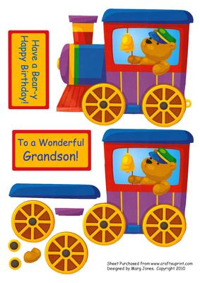 Teddy Bear Driving Train - CUP62027_601 | Craftsuprint