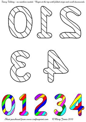 Fancy Folding Numbers 0-4 - CUP70522_601 | Craftsuprint