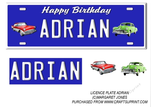 Personalized Licence Plate - Adrian - CUP756121_601 | Craftsuprint