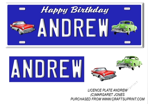 Personalized Licence Plate - Andrew - CUP756122_601 | Craftsuprint