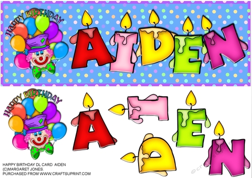 Name Card - AIDEN - Large DL Card - CUP761393_601 | Craftsuprint