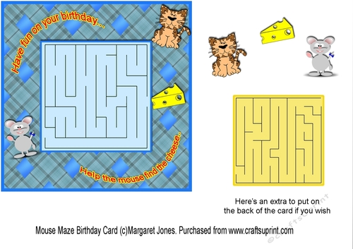 Maze Card #1 - Mouse and Cheese - CUP762905_601 | Craftsuprint